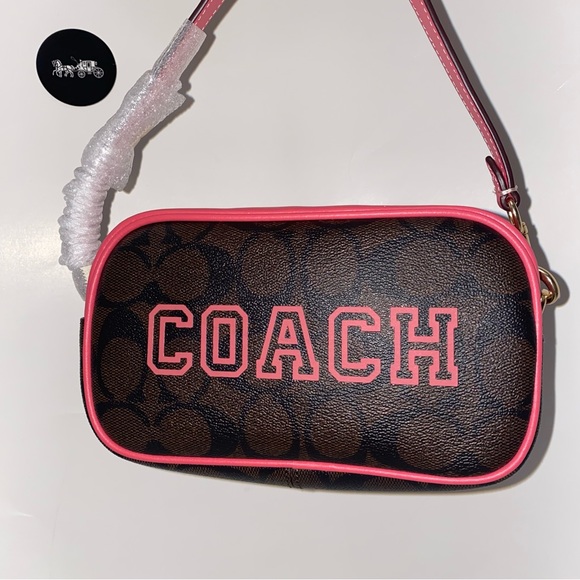 Coach | Bags | Coach Jamie Wristlet In Signature Canvas With Varsity ...